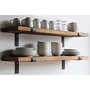 Urban Legacy Deep Shelves | Torched White Oak Hardwood with Full Brackets | High Weight Capacity