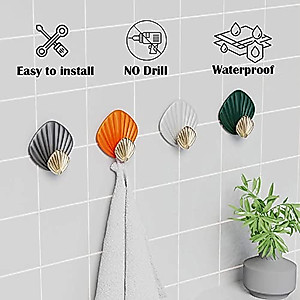 4pcs Decorative Hanging Hooks Seashell Wall Hooks Coat Key Towel Hooks Wall Hangers Beach Nautical Home Decoration Ornaments