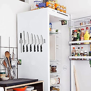 Rymmzone Magnetic Knife Holder for Refrigerator, 17" Double-Sided Knife Magnetic Strip, Premium SUS304 Stainless Steel Magnetic Knife Holder for Wall, Can be Used as Knife Rack, Tool Holder, and More