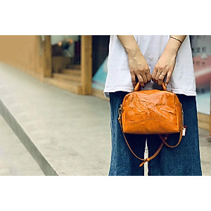 Ancicraft Shoulder Bags For Women Leather Handbags Yellow brown Top Handle Crossbody Bag Purse For Her Fashion