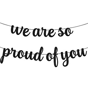 KatchOn, Felt We are So Proud of You Banner - 8 Feet, No DIY | Congratulations Banner 2024, Blue Graduation Decorations Class of 2024 | We are So Proud of You Sign for Air Force Decorations for Party