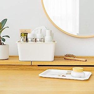 Lunmore Small Storage Box Bin Container Cube Organizer Set Stackable Storage Basket Shelf Organizer Pack of 3