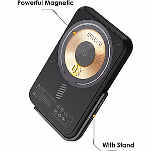 Aulumu M03 Wireless Magnetic Battery [for MagSafe] with Stand Battery Pack 3,500mAh, Wireless Portable Charger Compatible with iPhone 15/14/13/12 Series - Black