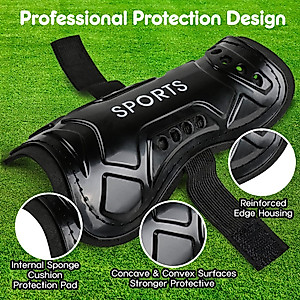 Soccer Shin Guards, 2 Pair Youth Soccer Shin Pads, Breathable and Lightweight Child Calf Protective Gear Soccer Equipment for 3-15 Years Old Boys Girls Toddler Kids Teenagers