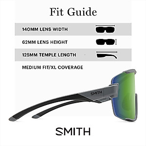 SMITH Wildcat Sunglasses with ChromaPop Lens – Shield Lens Performance Sports Sunglasses for Biking, MTB & More – For Men & Women – Matte Cement Viz + Green Mirrored Lens