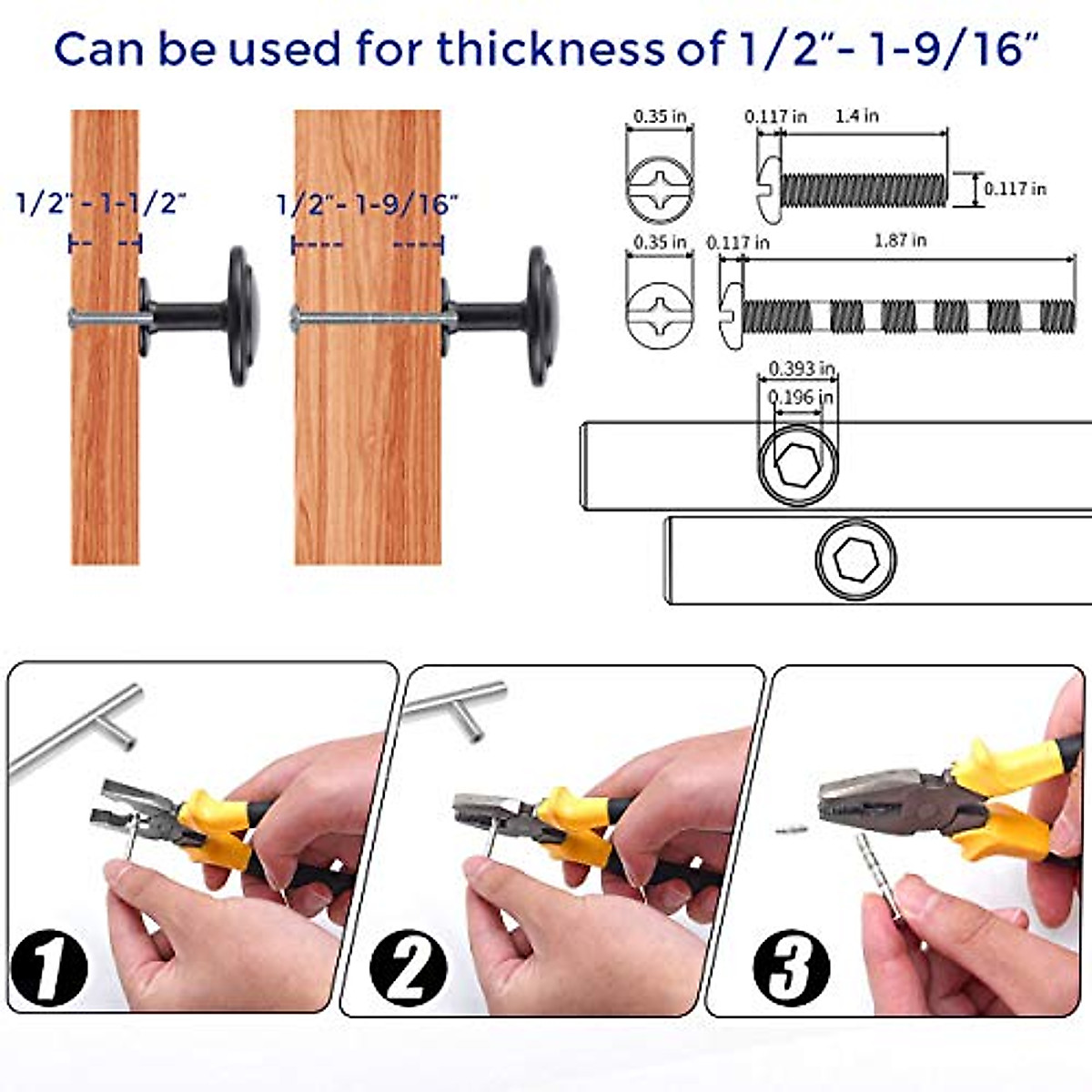 Ravinte 30 Pack 1-1/4 inch Kitchen Cabinet Knobs Drawer Dresser Knobs Matte Black Zinc, Drawer Pulls Door Handles Knobs