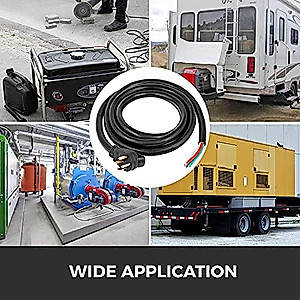 25Ft 50Amp Generator Extension Cord 6 Gauge STW 6/3+8/1 Generator Cord 14-50P Removed Outer Jacket RV/Generator Power Cord