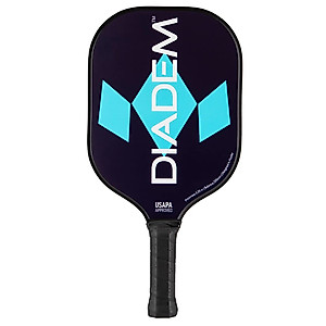 Diadem Hero Lightweight Composite Pickleball Paddle | Honeycomb Core, Fiberglass Face, Extra Duty Bumper | Wide Face, Lightweight, Easy to Swing | Indoor/Outdoor | USAPA Approved (Blue)