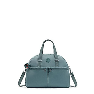 Kipling Women's Eugina Satchel, Handmade, Removable Shoulder Strap, Outer Pockets, Nylon Duffle Bag