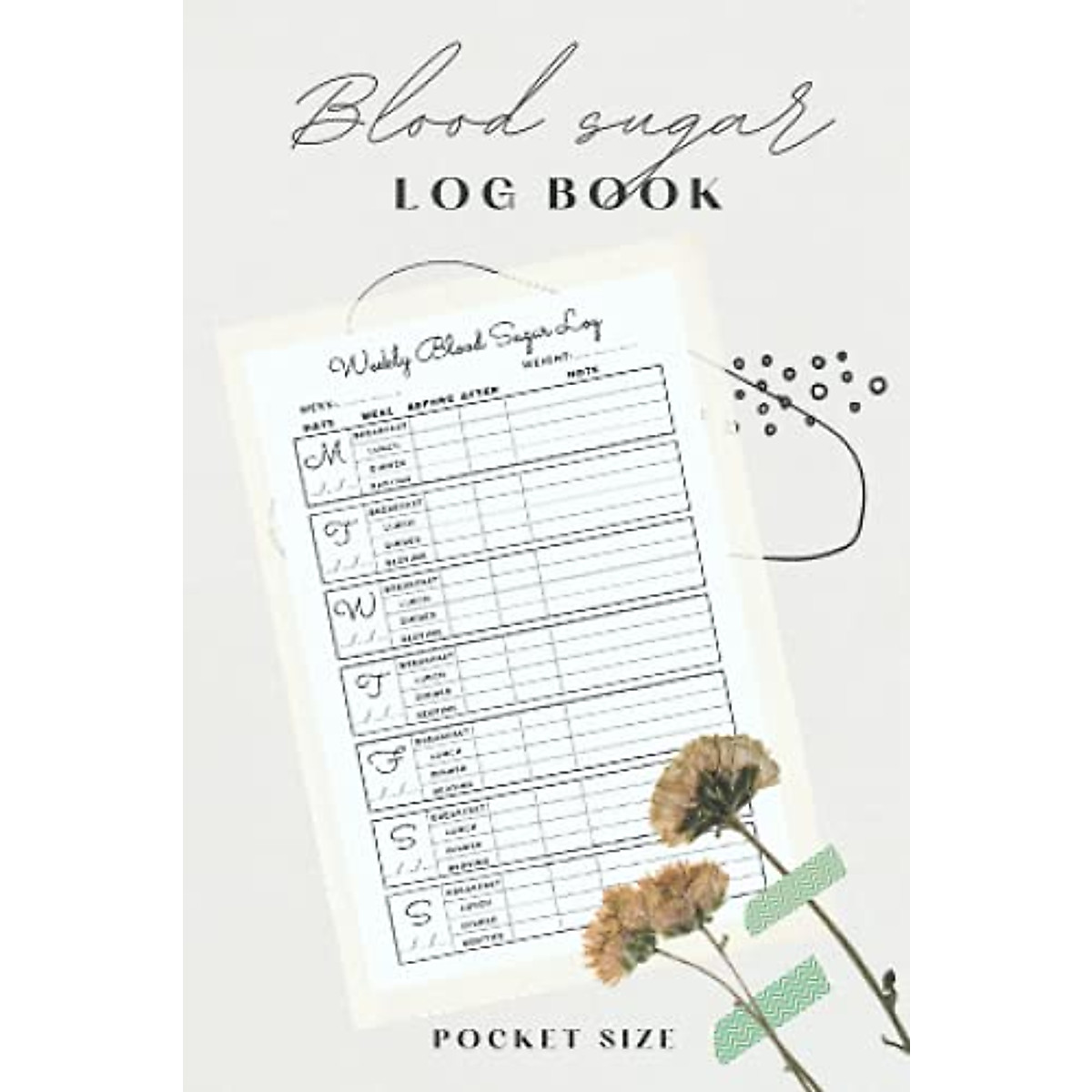 Blood Sugar Log Book Pocket Size: Weekly Blood Sugar and Pressure Record, 104 Weeks or 2 Years Tracking, Daily Diabetic Glucose Tracker Journal