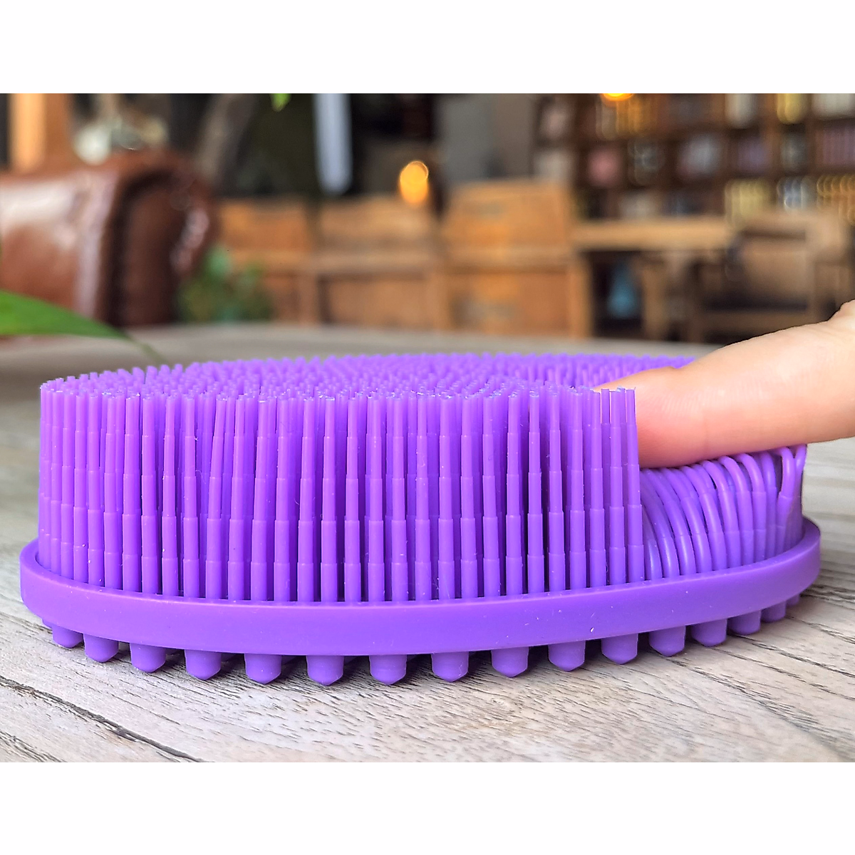Premium Sensory Brush for Kids or Autism,Soft Silicone Body Scrubber,2 in 1 Sensory Room Occupational Therapy Sensory Brushes,Silicone Loofah,Pets Shower Brush Bath Brush Shampoo Brush