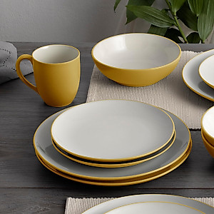 Noritake Colorwave Mustard 4-Piece Place Setting, Black