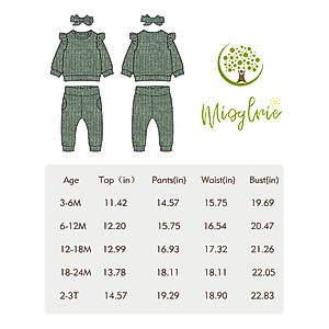 Toddler Baby Girl Clothes Top Pants Set Baby Girl Outfits Baby Girls' Clothing Cotton Baby Girl Stuff Green Gifts 12 to 18 Month Girl Clothes