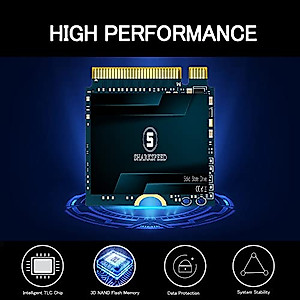 M.2 2230 SSD 256GB SSHARKSPEED NVMe PCIe Gen3.0X4 Internal Solid State Drive, Compatible with Steam Deck，Microsoft Surface pro 7/pro 8+/pro X/laptop3/laptop4/laptop Go, Ultrabook(256GB, 2230 Gen3.0)