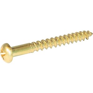 #3 x 5/8 Brass Wood Screws, Round Head, Phillips Drive - (Pack of 1) Solid Brass Plain Finish, Screw Size: #3, Length: 5/8 inches