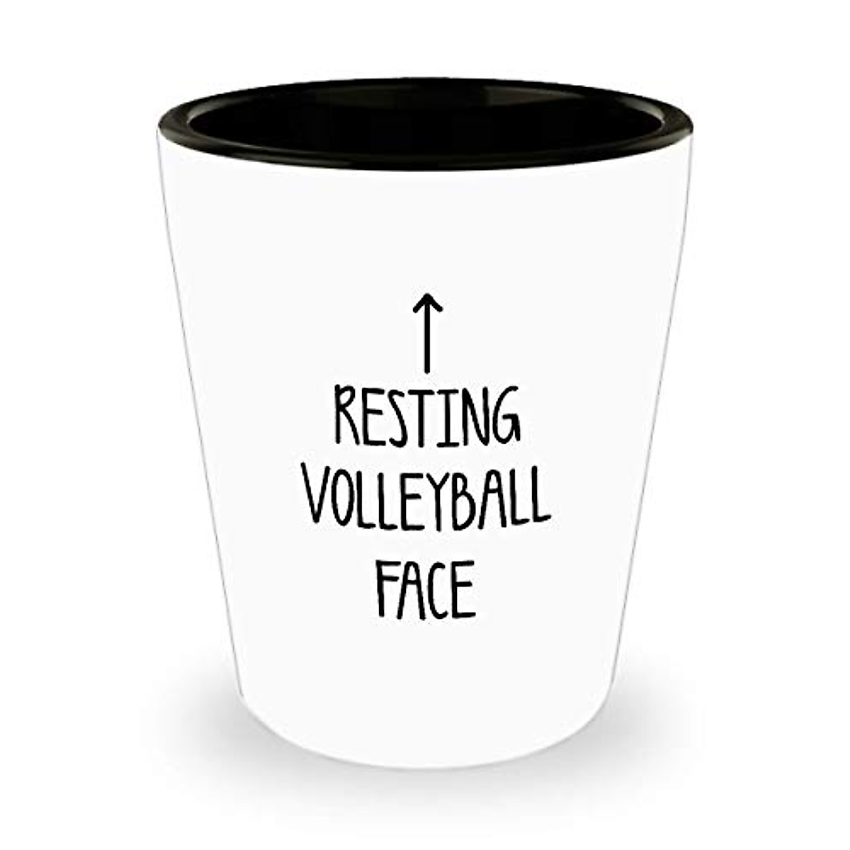 For Volleyball Players Resting Volleyball Face Funny Witty Gag Ideas Drinking Shot Glass Shooter Birthday Stocking Stuffer