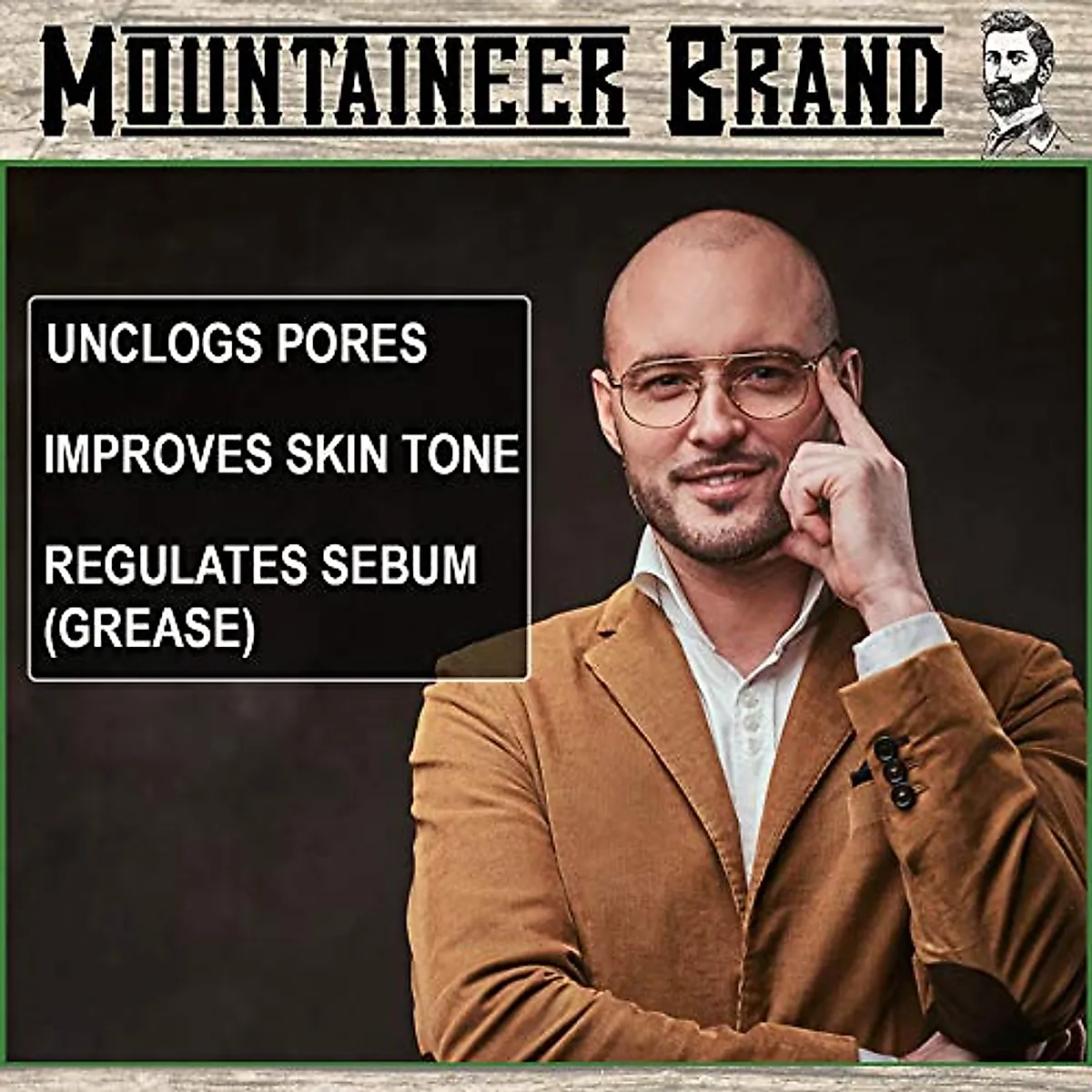 Mountaineer Brand Bald Head Care Detox Mask for Men | All Natural Exfoliator & Moisturizer with Bentonite Clay & Charcoal | Step 5 Head, Face, Skin Cleansing Mask for Soft Fresh Skin | Unscented 4oz