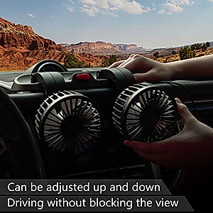 USB Cooling Car Fan Plug for 12V Truck Vehicle 5V Home Outdoor Desktop Universal Fans 360° Rotatable Dual Fan Car Cooling Fans for Car SUV RV Truck Boat Home Portable Fan Low Noise for Summer