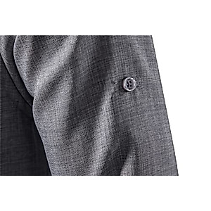 BEILU Men's Linen Henley Shirts Long Sleeve Hippie Lightweight Casual Beach T Shirt Grey X-Small