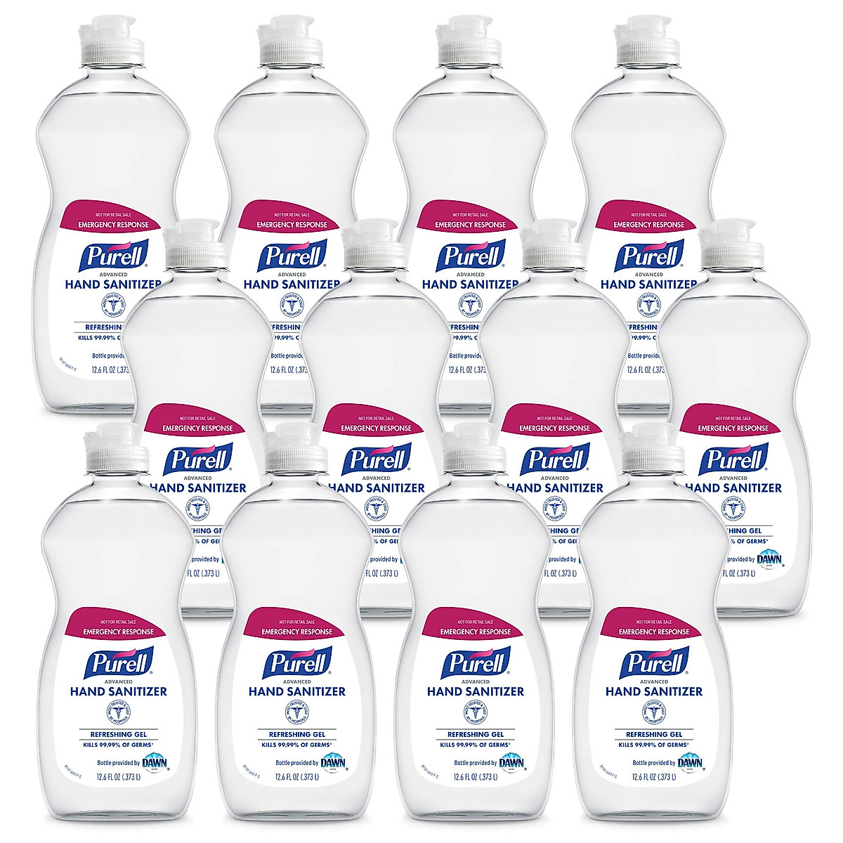 Purell Advanced Hand Sanitizer Refreshing Gel, Clean Scent, 12.6 Fl Oz Bottle (Pack of 12) - 9747-12-S