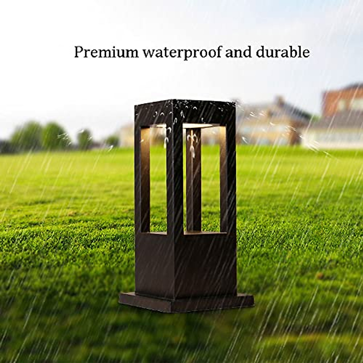 CZLZY Modern Simple LED Pillar Lamp Fashion Aluminum Square Column Light Outdoor Waterproof Post Light Courtyard Garden Floor Lamp Lawn Lamp Street Lamp Landscape Light