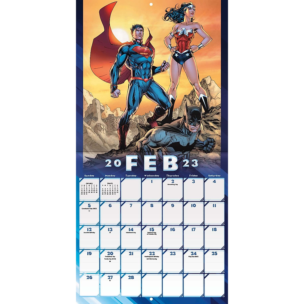 2023 DC Comics The Justice League (Classic) Wall Calendar