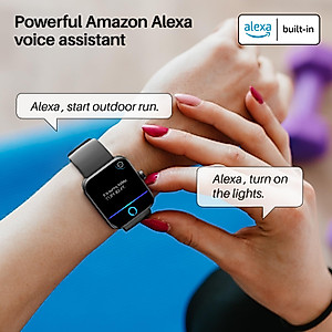 TOZO S2 40mm Mini Smart Watch Alexa Built-in Fitness Tracker with Heart Rate, Blood Oxygen and Sleep Monitor 5ATM Waterproof HD Color Touchscreen for Men Women Compatible with iPhone&Android Black