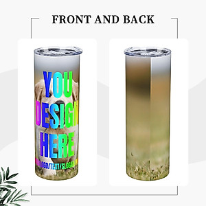 Custom Tumblers Cup with Lid Straw, Personalized Text Photo 20 oz Stainless Steel Insulated Coffee Mug Ice Cup Customized Double Wall Vacuum Travel Mug Water Cup for Home Office