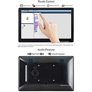 Waveshare 11.6inch IPS Capacitive Touch Screen LCD 1920×1080 HDMI Display with Toughened Glass Cover Compatible with Raspberry Pi Jetson Nano and BB Black Use as Computer Monitor