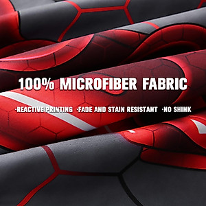 JQinHome Full Gamer Comforter Set for Boys Girls Kids,6 Piece Bed in A Bag 3D Video Game Bedding -All Season Soft Microfiber Down Alternative Comforter Gamer Bedding Sets with Sheets （Red）