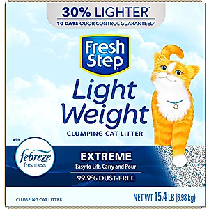 Fresh Step Lightweight Clumping Cat Litter, Odor Control With Febreze, 15.4 lbs
