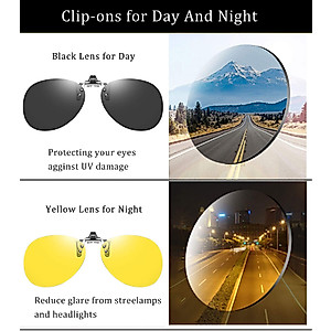 FF FRAZALA Polarized Clip-on Sunglasses Anti-Glare UV Protection Aviator Sun Glasses Clip On Prescription Glasses (Aviator-Black)