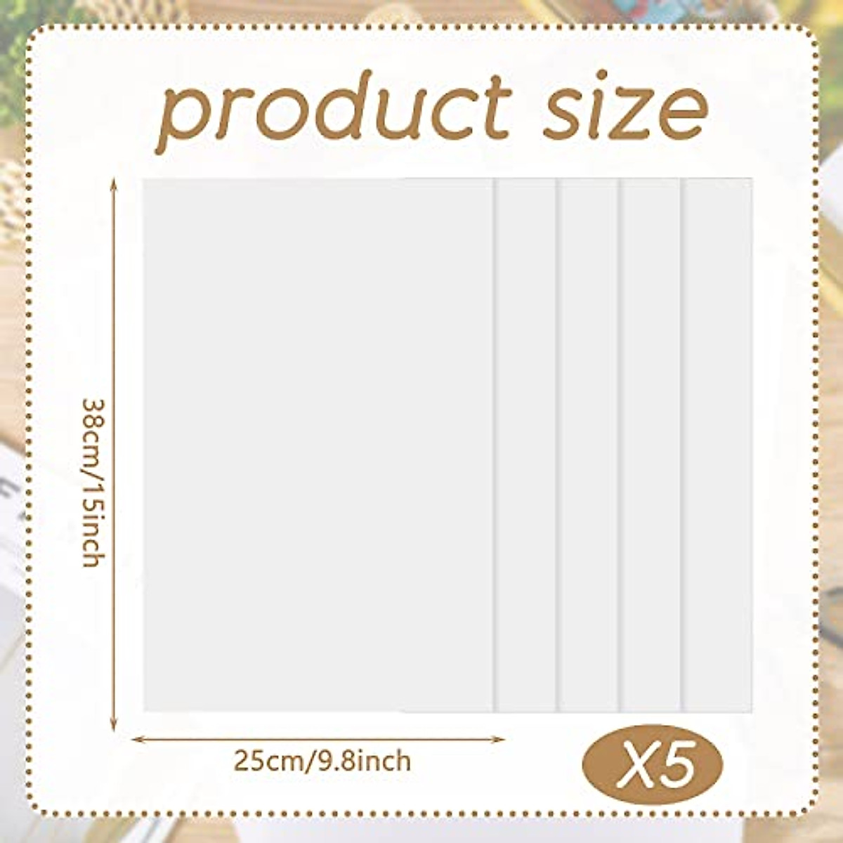 5 Pieces Mounting Board No Acid Sticky Board for Cross Stitch Self Adhesive Cross Stitch Supplies for Framing Picture Embroidery Needlework Craft (15 x 9.8 Inch)