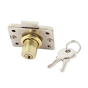 uxcell 15mm Dia Cylinder Head Metal Cabinet Security Drawer Lock w 2 Keys