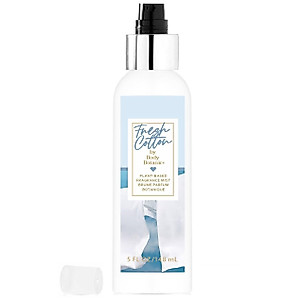 Fresh Cotton ALCOHOL-FREE Fine Fragrance Mist by Body Botanic 5 Fl Oz 148 Ml - the Nostalgic Scent of Warm Cotton Drying in the Sun - with Plant Extracts (Fresh Cotton)