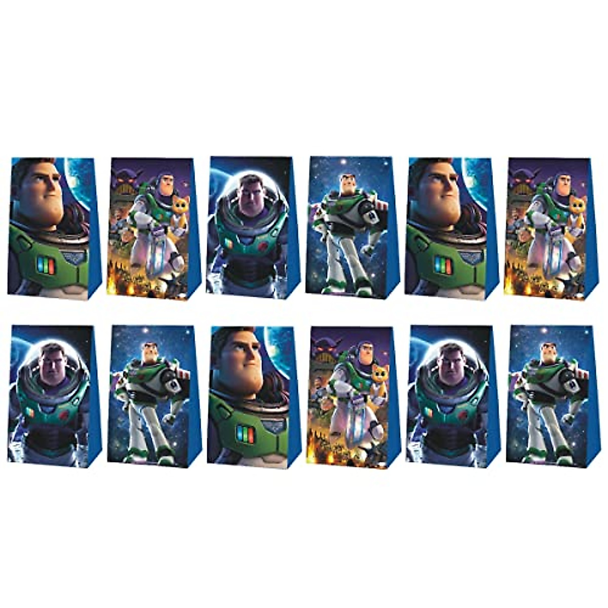 NF Orange 12pcs Buzz Lightyear Party Gift Bag,Birthday Party Decorate Supplies. (12 Counts)