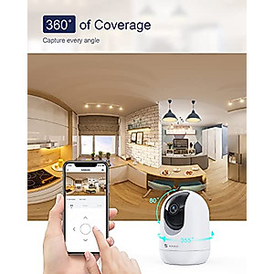 Indoor Security Camera 2K, Pet Camera with Phone App, WiFi Cameras for Home Security Camera for Dog/ Baby Monitor/Elder Pan Tilt, 2.4G, 24/7, 2-Way Talk, Human Detection, Motion Tracking, SD&Cloud