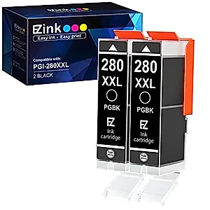 E-Z Ink (TM) Compatible Ink Cartridge Replacement for Canon PGI-280XXL PGI 280 XXL Compatible with PIXMA TR7520 TR8520 TS6120 TS6220 TS8120 TS8220 TS9120 TS9520 TS9521C Printer (2 PGBK)