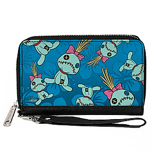 Buckle-Down Women's PU Zip Around Wallet Rectangle-Lilo & Stitch, 7.5"x4.5"