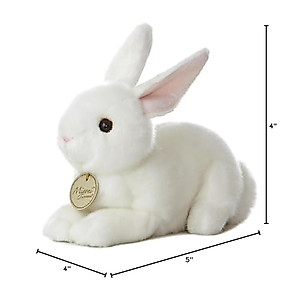 Aurora® Realistic Miyoni® American White Rabbit Stuffed Animal - Lifelike Detail - Cherished Companionship - 8 Inches