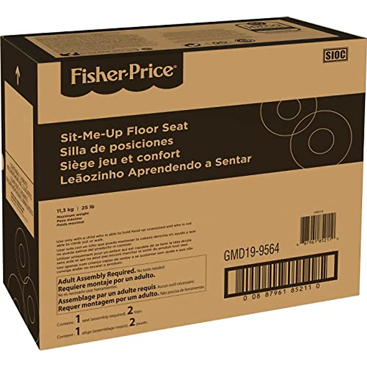 Fisher-Price Portable Baby Chair Sit-Me-Up Floor Seat With Snack Tray And Developmental Toys, Navy Garden