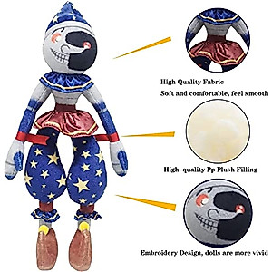 ULTHOOL Sun Moondrop Plush, FNAF Security Breach Clown Figure, 2Pcs 11in Sundrop Moondrop Plushies Toy for Kids and Game Fans Gift (Sun&Moon Clown 2pcs)