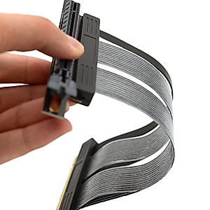 Eagolloar PCIE 3.0 x16 Extender Riser Cable,High Speed Flexible Right Angle PCI-E Port GPU Graphic Card Extension Cable-250mm