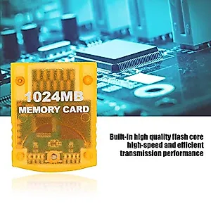 1024MB(16344 Blocks) Gamecube Memory Card for Nintendo Wii Game Cube NGC GC (Orange)