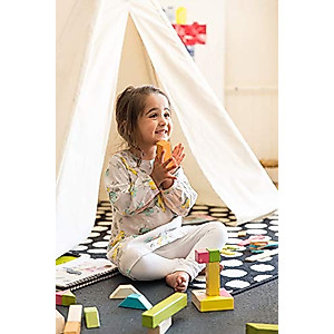 6 Piece Tegu Pocket Pouch Prism Magnetic Wooden Block Set, Blossom