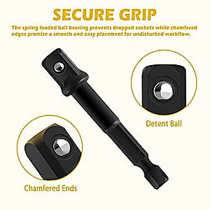 LLNDEI Universal Socket Tool Gift for Men, 11PCS Universal Socket Wrench Screwdriver Bit Set Quick Release Adapter, Self-adjusting Socket Standard 1/4"-3/4" Metric 7-19mm for DIY Home Improvement
