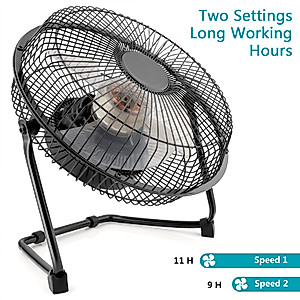 9 Inch USB Rechargeable Desk Fan, 6700mAh Battery Operated Fan, Mini Portable Table Fans with 2 Speeds Strong Airflow, Quiet and 360°Rotate, Desktop Small Personal Fan for Home Office Outdoor Travel