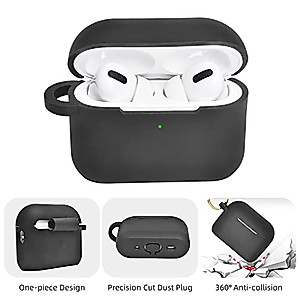 AirPods Pro 2nd Generation Case Cover (2022), ORATYFAN Silicone AirPod Pro 2 Case with Cute Chain Bracelet Keychain, iPod Pro 2 Shock-Absorbing Protective Case Accessories for Women Girls (Black)