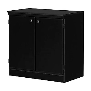 South Shore Morgan Small 2-Door Storage Cabinet Pure Black, 31.5" x 32 3/8" x 32 7/8"