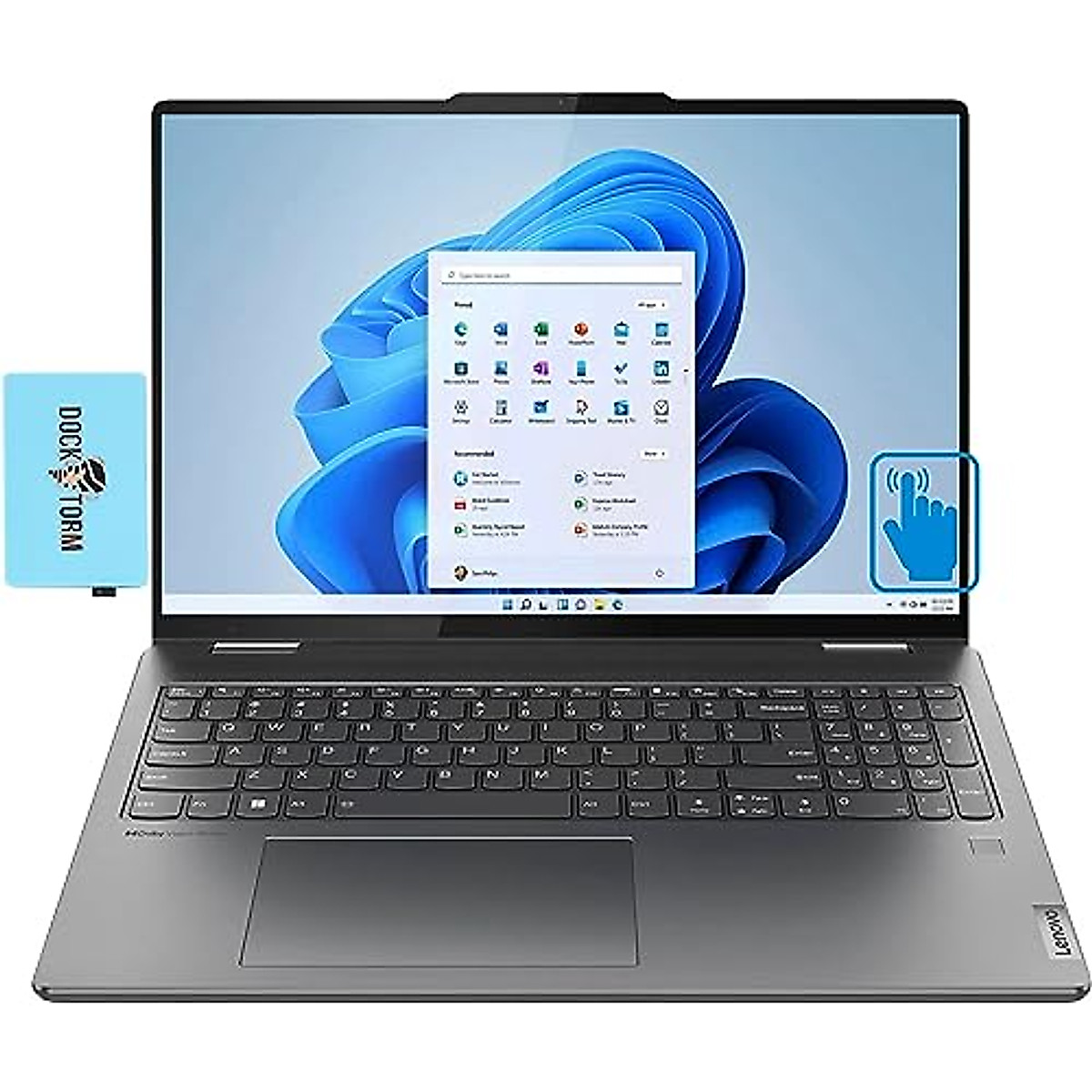 Lenovo Yoga 7i 16.0" Touchscreen WUXGA LED Backlit 2-in-1 Laptop (Intel i5-1335U, 8GB LPDDR5, 512GB M.2 2242 PCIe SSD, Backlit KYB, FP Reader, 2 Thunderbolt 4, WiFi 6E, Win 11 Pro) w/Dockztorm Hub